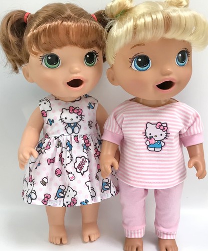 💖 Mini Wardrobe for 12” Baby Alive Doll Clothes HELLO KITTY Dress + 2pc ...