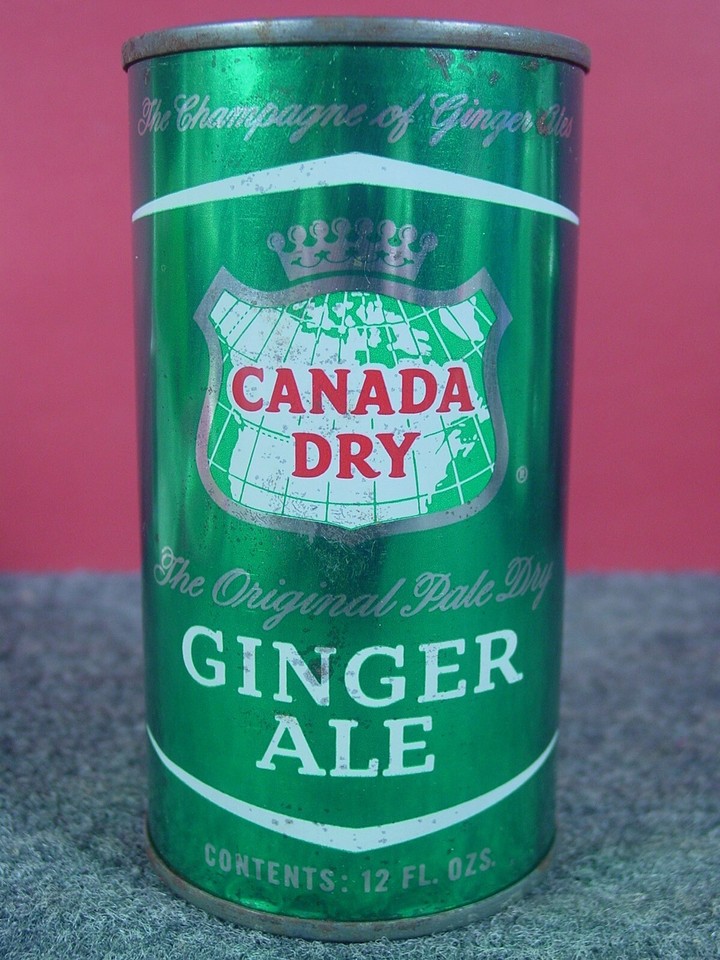 1950's CANADA DRY ORIGINAL PALE DRY GINGER ALE 12 oz Flat Top Pop Can ...