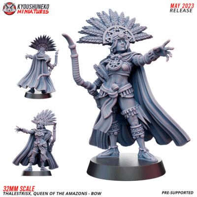 Queen of Amazon with Bow Weapon - Kyoushuneko Miniatures - Aztec Army ...