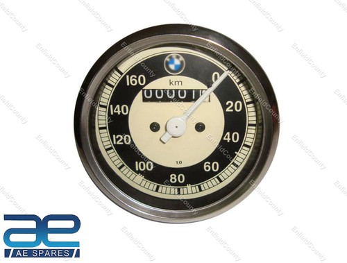 REPLICA SPEEDOMETER 0-160 KMH WHITE FACED FOR BMW R25 R26 & R50-51 ECs ...