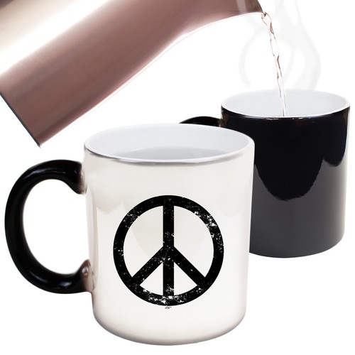 Peace Sign Funny Mugs Novelty Colour Changing Mug GIFT BOXED Boxed Cup ...