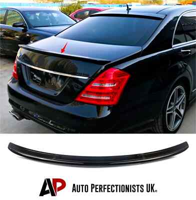 Mercedes S Class W221 Rear Gloss Black Boot Trunk Lip Spoiler Wing 2005 ...
