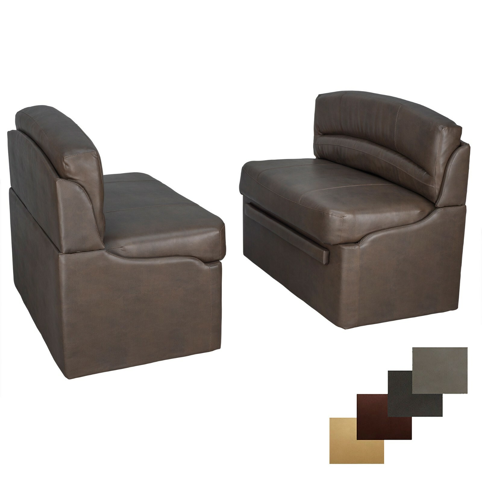 RV RecPro 44" Chestnut Camper Dinette Booth Seats With Storage Converts ...