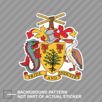 Barbadian Coat of Arms Sticker Decal Vinyl Barbados flag BRB BB | eBay