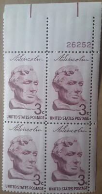 1958 US Scott#1114 Lincoln Sesquicentennial Issue 3c Stamp Slate#26252 ...