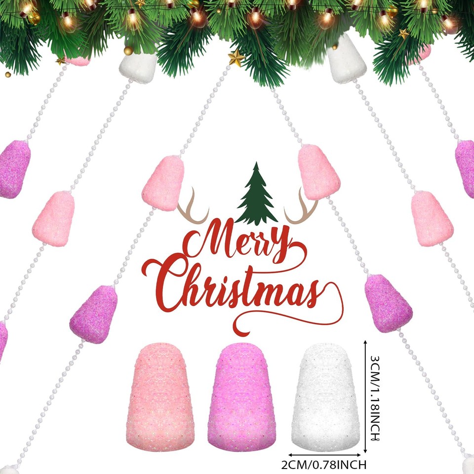 27 Feet Christmas Gum Drops Garland Glittered Candy Garland for Tree ...