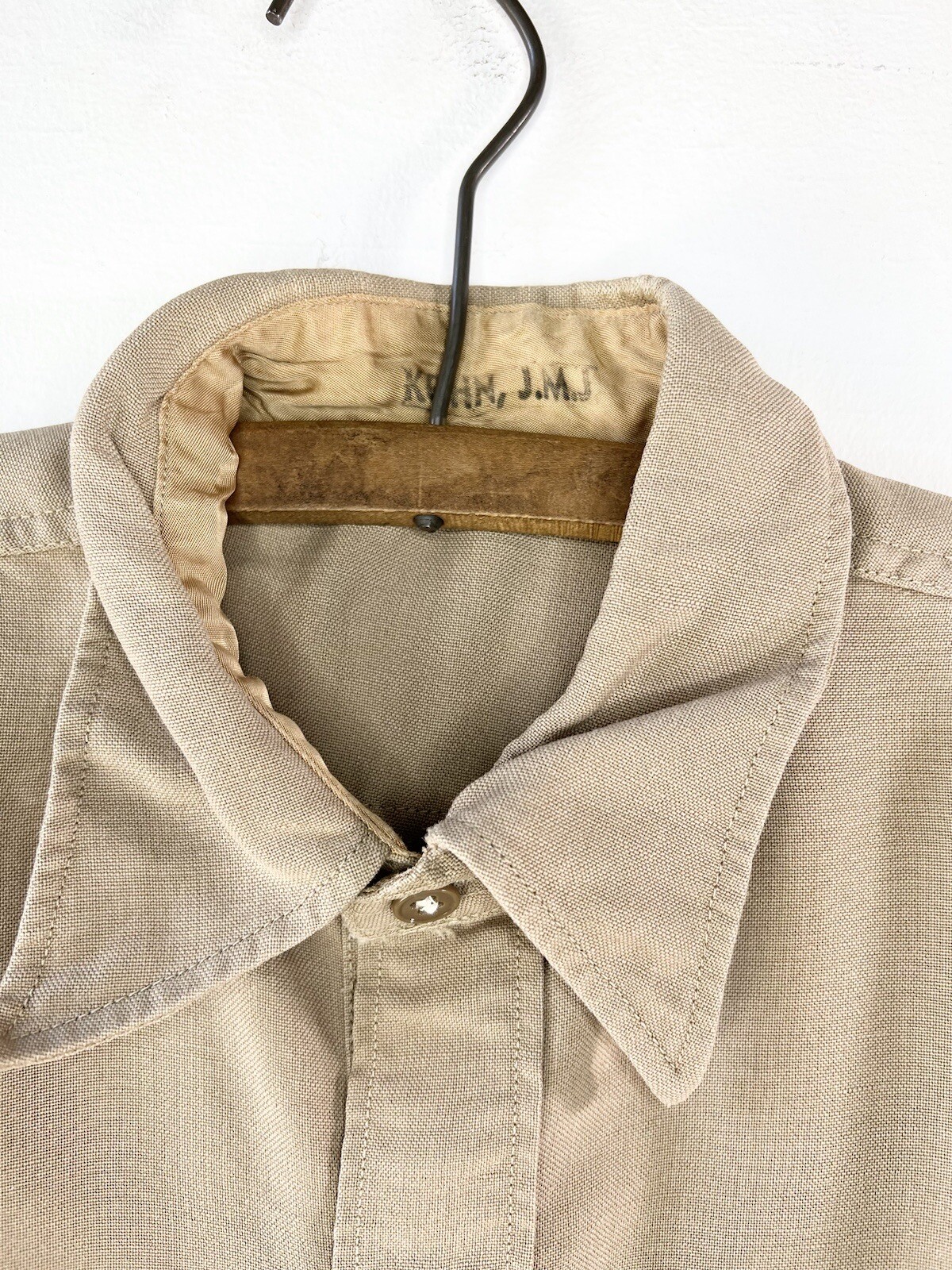 Vintage WW2 WWII U.S. Army Khaki Wool Shirt Identified Stenciled J M J ...