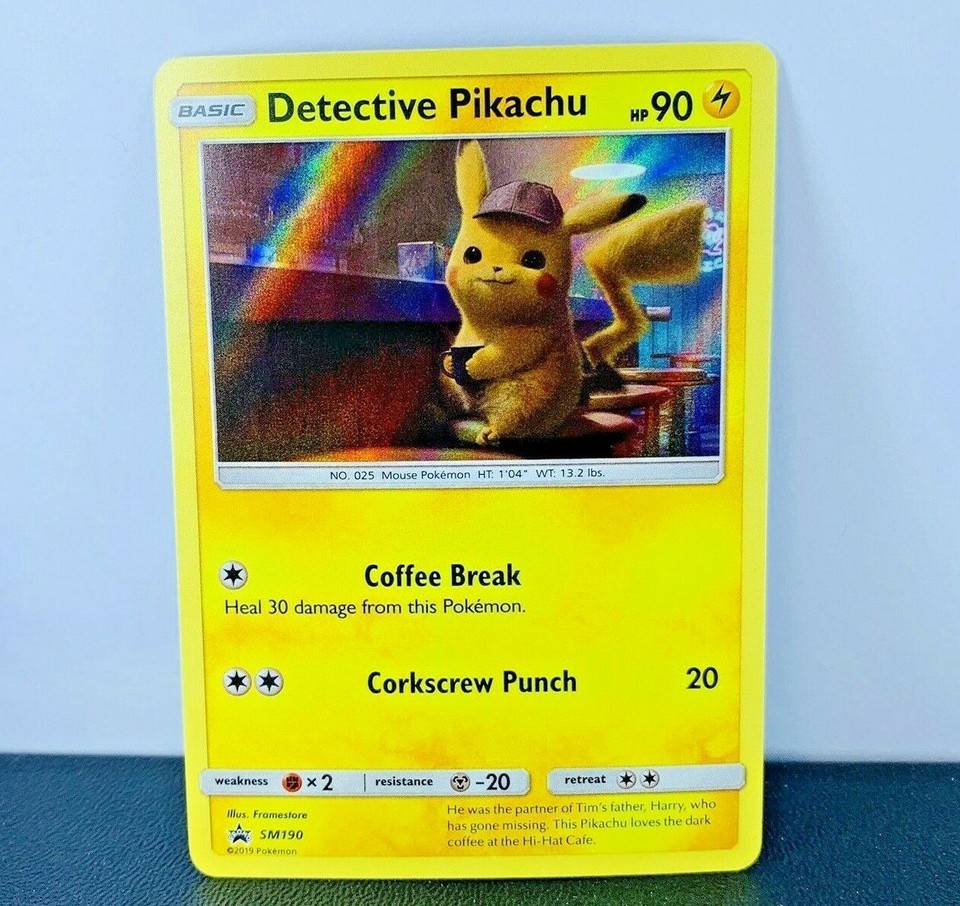 Detective Pikachu Movie Promo Holo SM190 Pokemon Card EXCLUSIVE NM | eBay