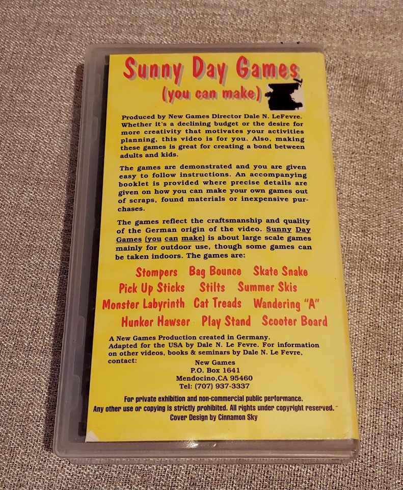 VHS Sunny Day Games + Instruction Booklet Family Activities All Tapes ...