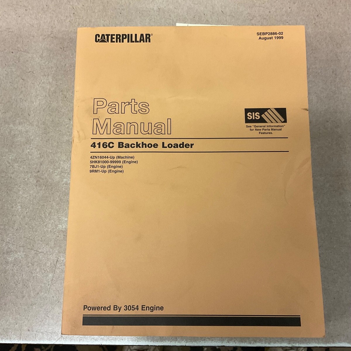 Caterpillar 416c Backhoe Parts Manual