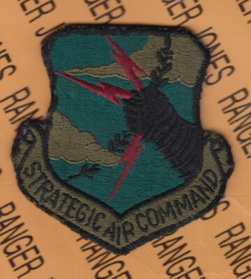 USAF Air Force SAC Strategic Air Command shield OD Green & Black ~3 ...