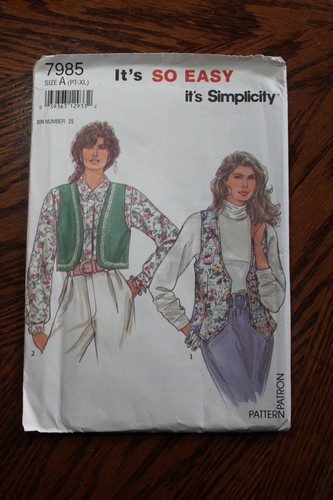 Simplicity 7985 Misses' Vests Various Style Pattern, Size 6-24 Uncut | eBay