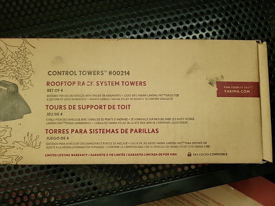 New Yakima Control Towers #00214 SKS Lock Compatible 4 Towers | eBay