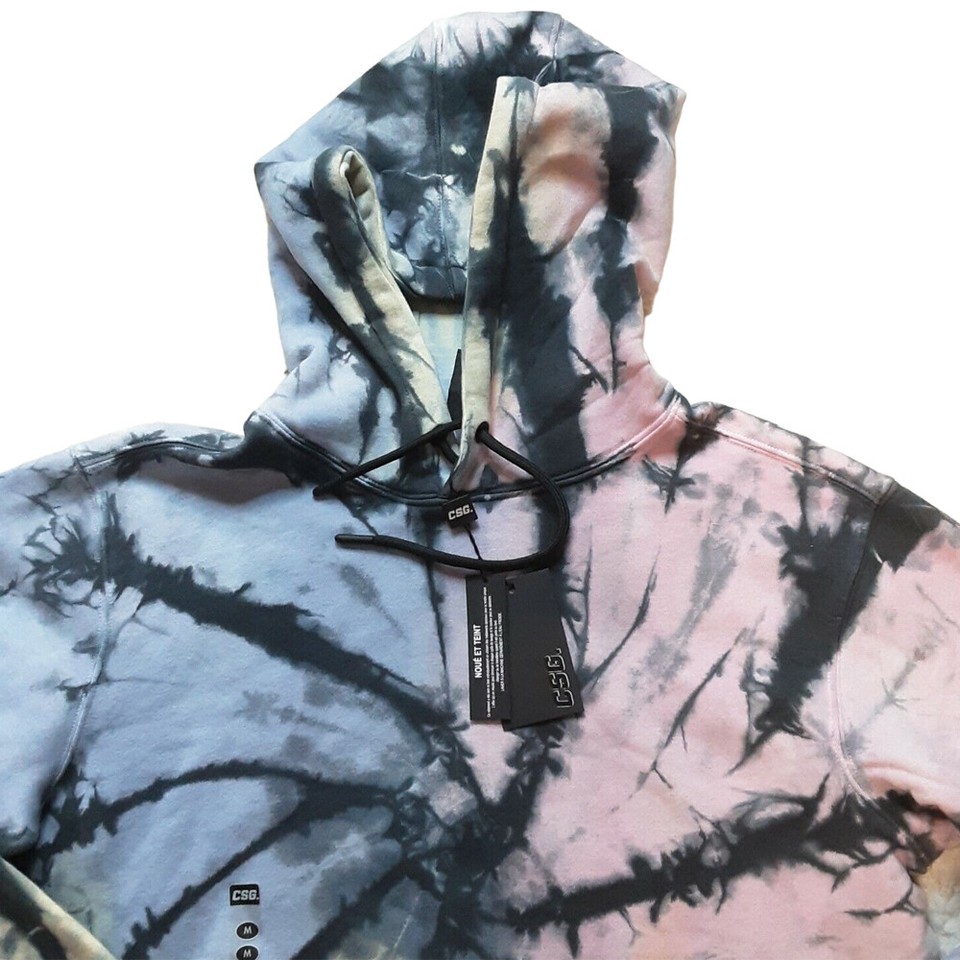 CSG Men's Super Nova Tie Dye Fleece Pullover Hoodie Sweatshirt Medium ...