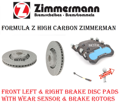 Front Brake Disc Rotors & Brake Pads W/Sensor For Mercedes AMGGT,C63 ...