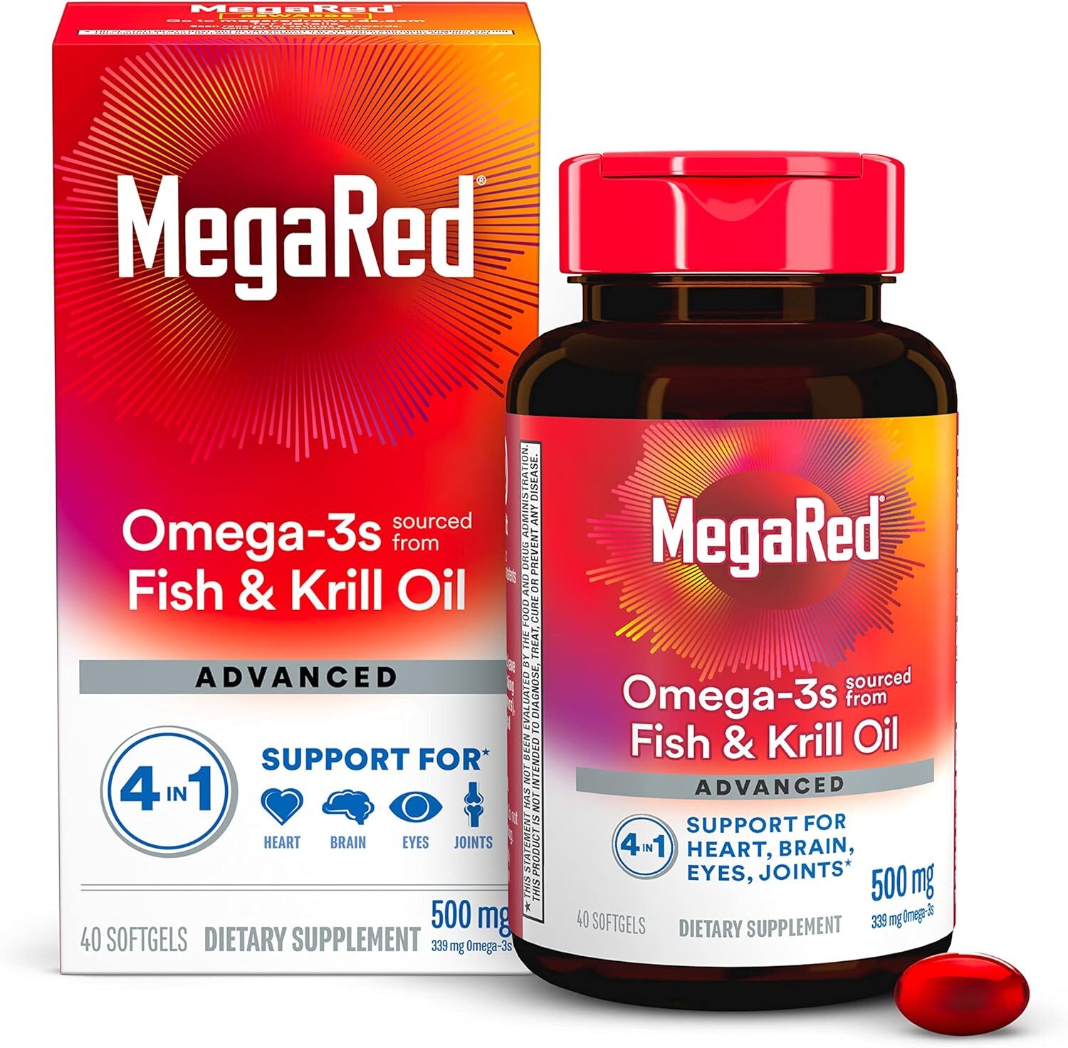 MegaRed Advanced 4in1 Omega-3 Fish Oil + High Absorption Krill Oil ...