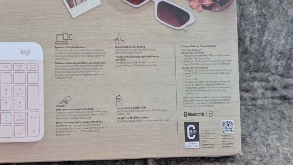 Logitech K585 Wireless Keyboard slim Multi-device Quiet Typing ...