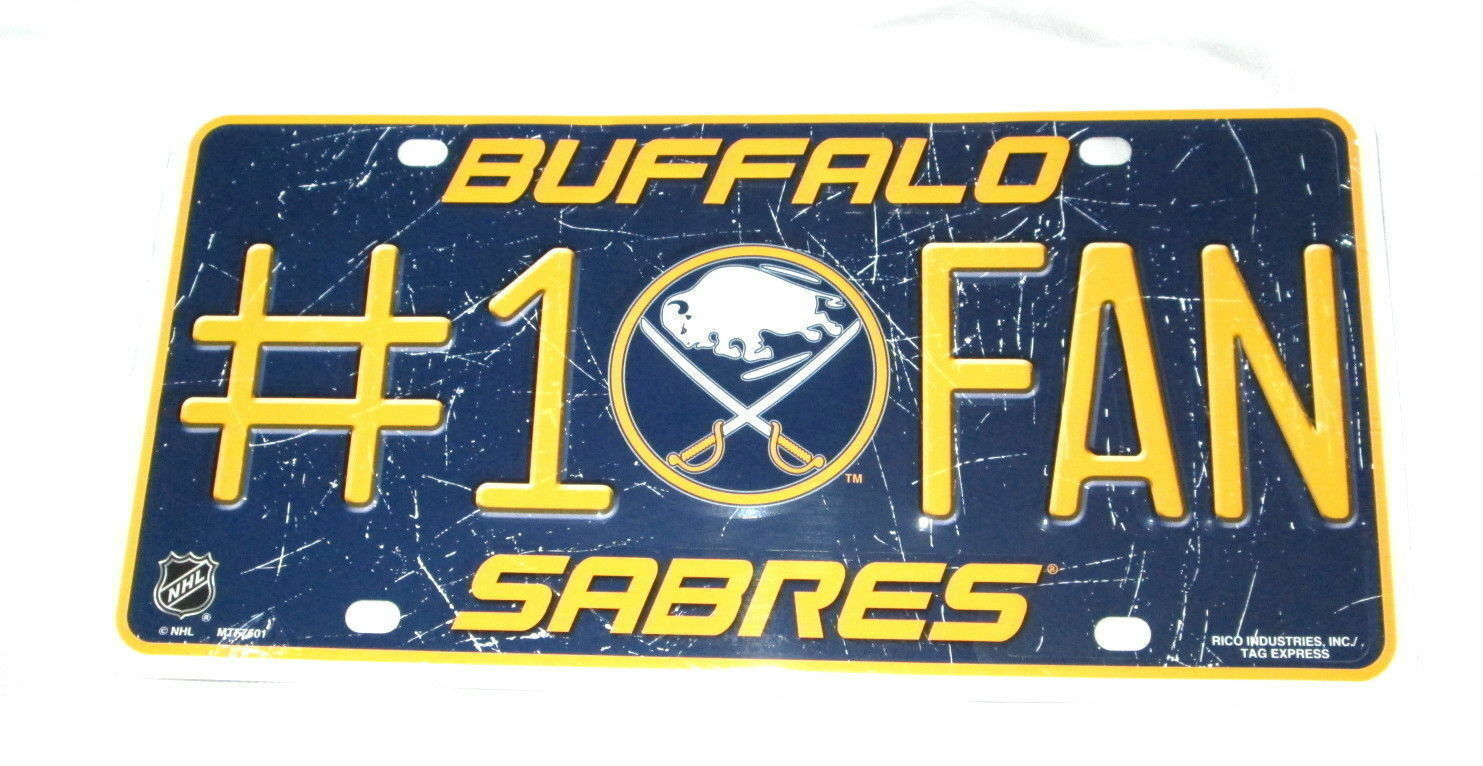 BUFFALO SABRES #1 FAN EMBOSSED METAL LICENSE PLATE #03 - NEW | eBay