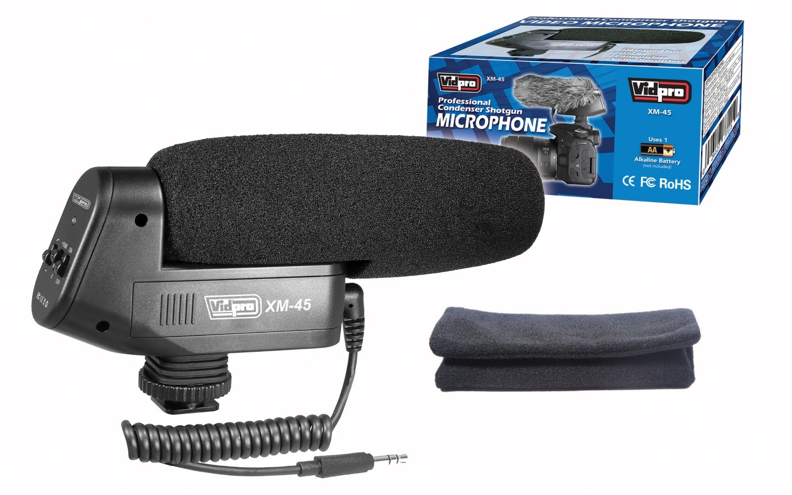 Vidpro XM-45 Professional Condenser Shotgun Video Microphone, Camera ...