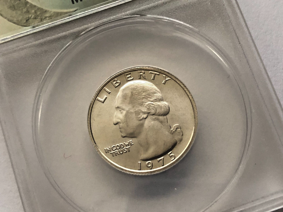 Rare 1975 40% silver Washington Quarter Fantasy Overstrike Daniel Carr ...