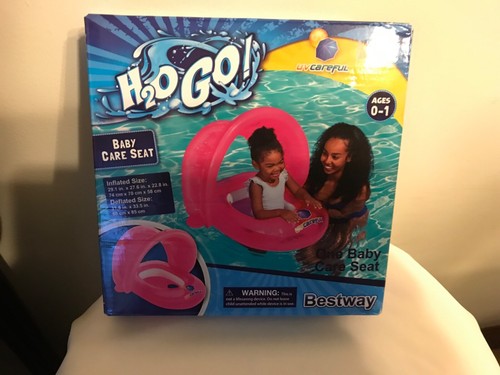 H2O Go! Baby Care Seat Pool Float - Pink - Detachable Sun Shade Ages 0 ...