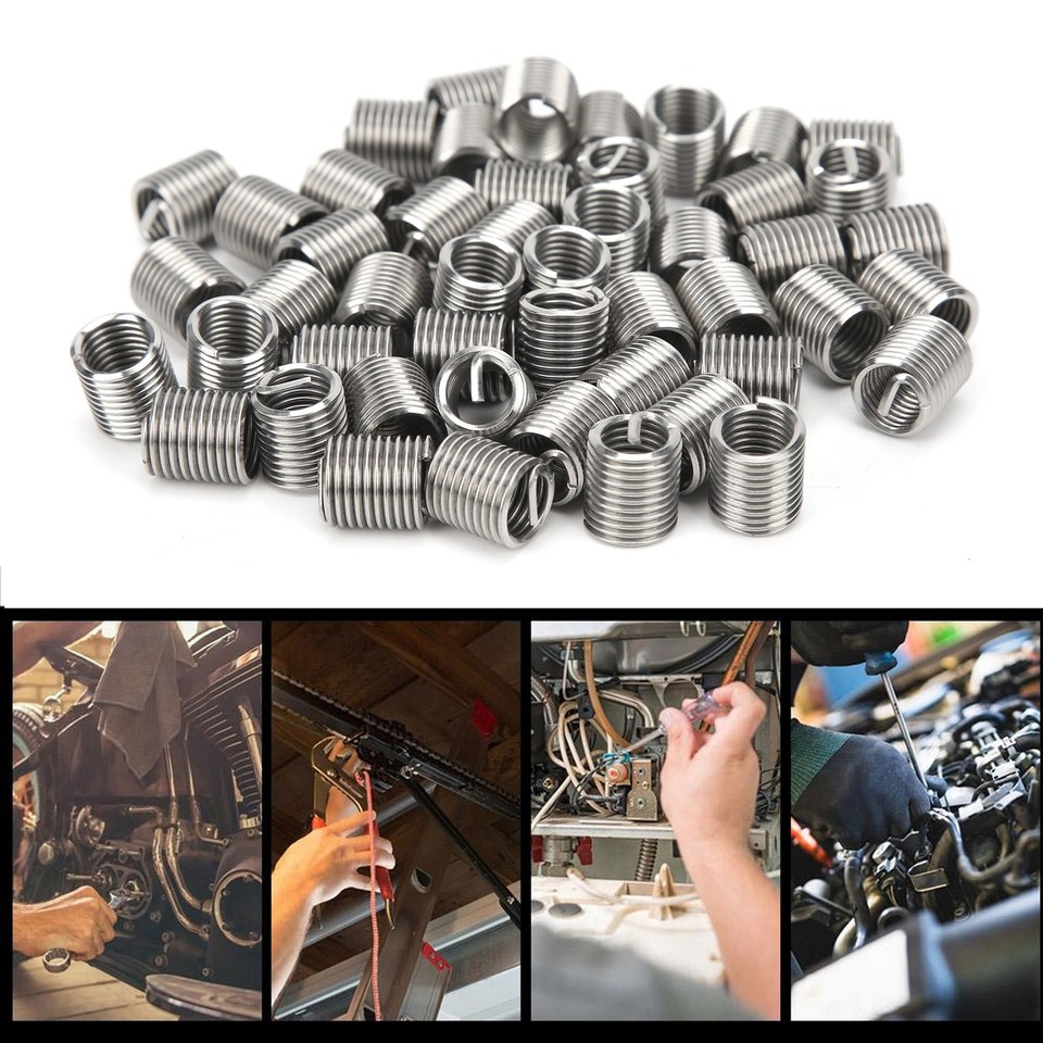 50Pcs Thread Inserts Male Female Reducing Nut Repair Tool Stainless ...