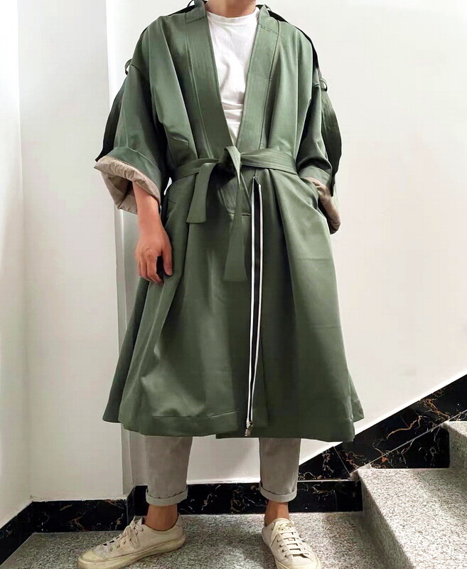 Mens Cyberpunk Overcoat Urban Outdoor Techwear Yama Style Coat Japanese ...