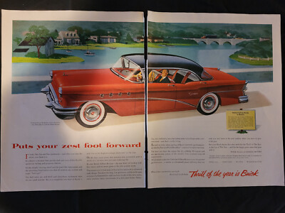 1955 VTG Orig Magazine Ad BUICK GM 2PG Puts your Zest Foot Forward SEP ...