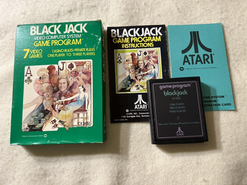 Blackjack (Atari 2600, 1978, CX2651) Complete In Box! Cleaned and ...