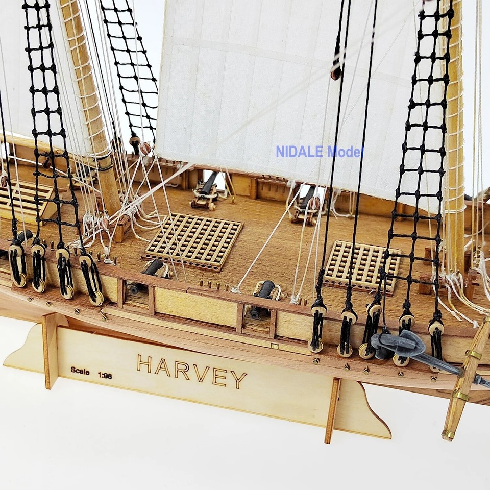 1/96 Scale Ship Model Building Kits Harvey 1847 Wooden Sailboat DIY ...