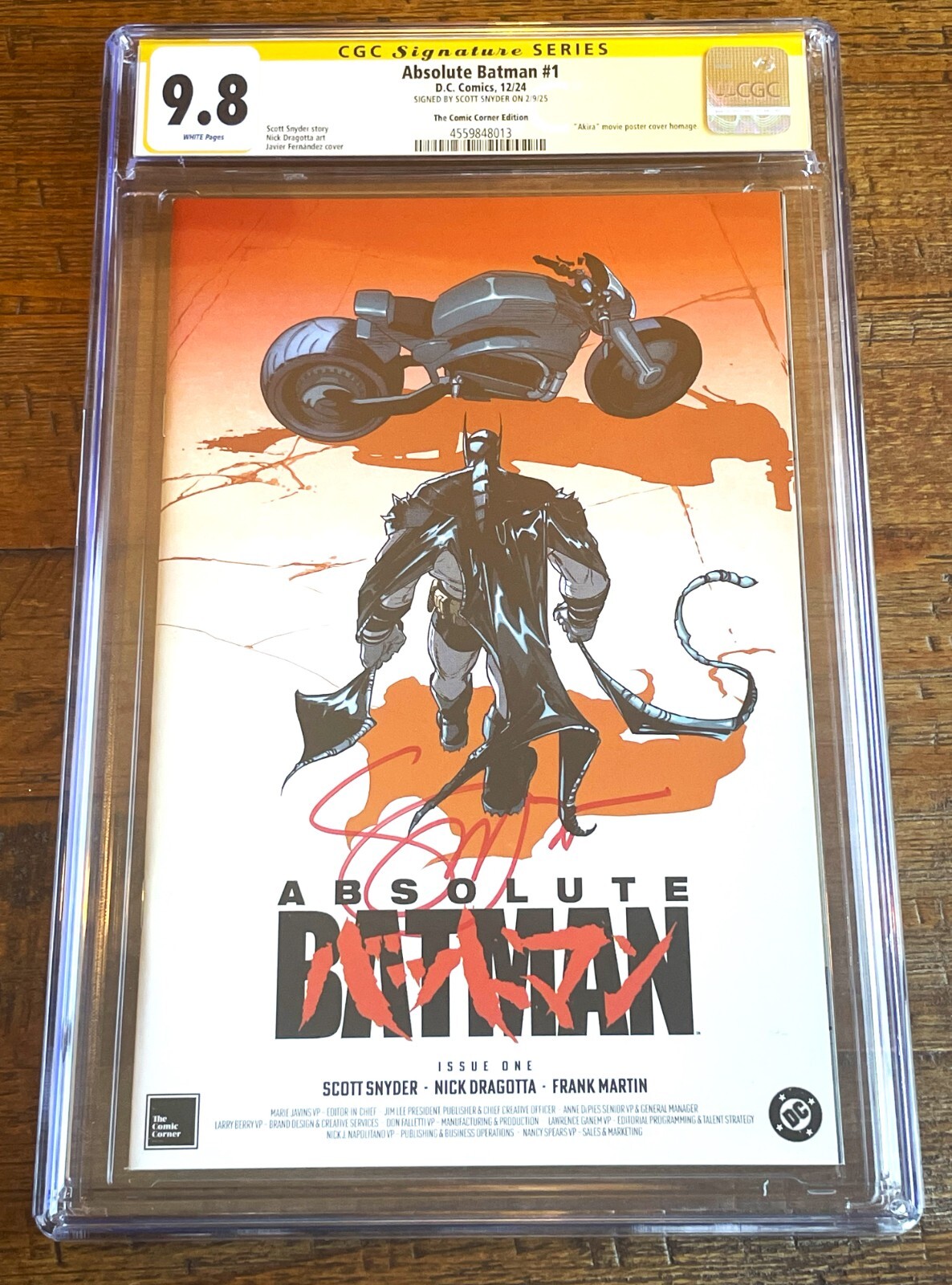 ABSOLUTE BATMAN #1 CGC SS 9.8 SCOTT SNYDER SIGNED NYCC AKIRA FERNANDEZ ...