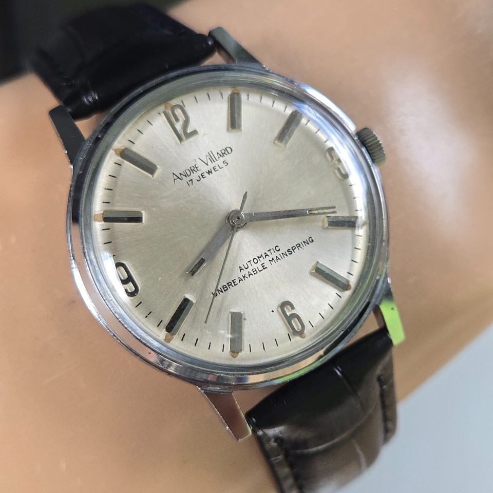 Vintage ANDRE VILLARD men's automatic watch UT233 21Jewels 1960s | eBay