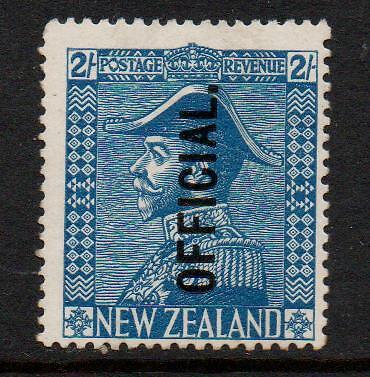 NEW ZEALAND 1927-33 SGO112 2/- LIGHT BLUE MM GEO V AS ADMIRAL OFFICIAL ...