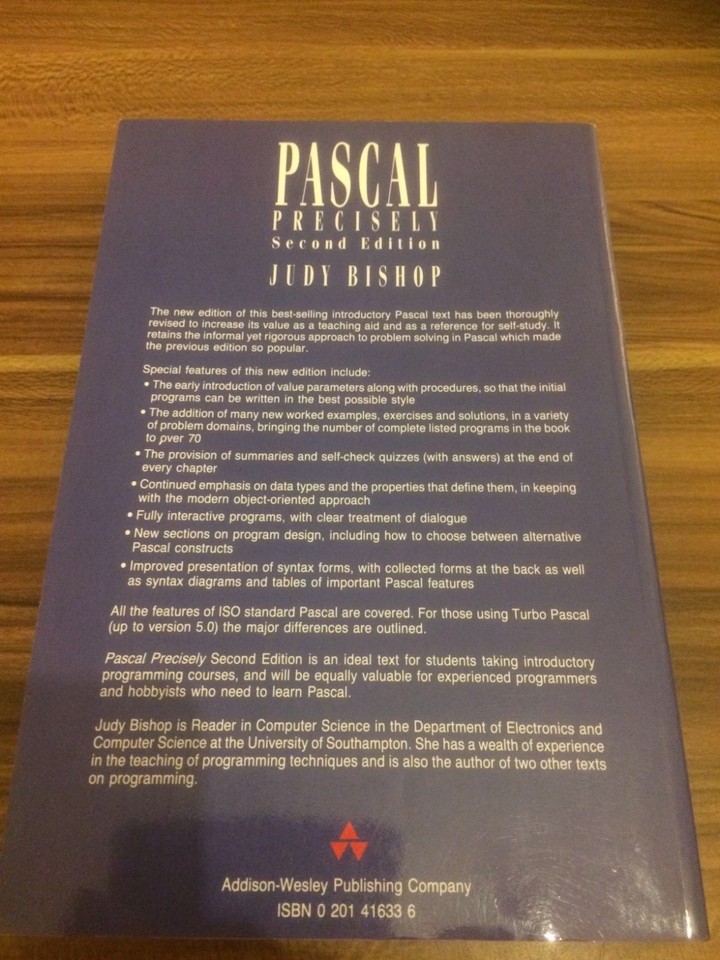 PASCAL Precisely Programming Judy Bishop | eBay UK