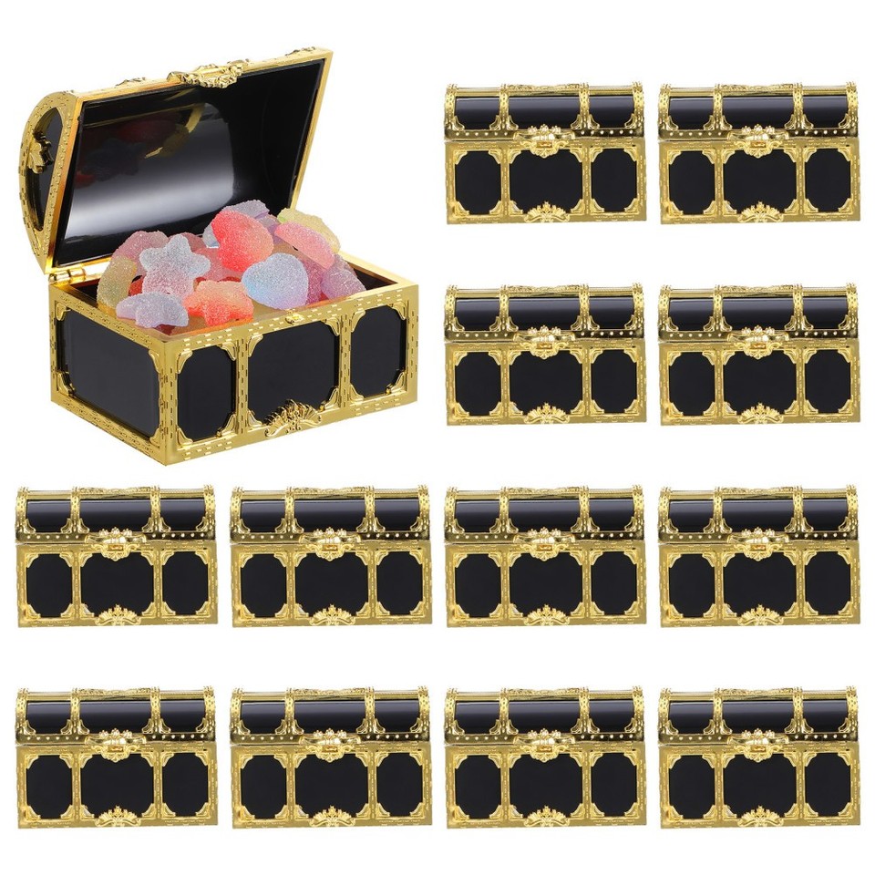 12 Pcs Candy Pirate Chest Favor Boxes Pink Treasure with Lock for Party ...