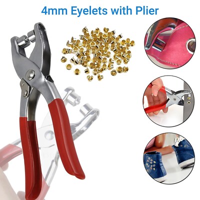 Eyelet Plier Fabric Punch Tool DIY Hole Maker Leather Craft Kit with ...