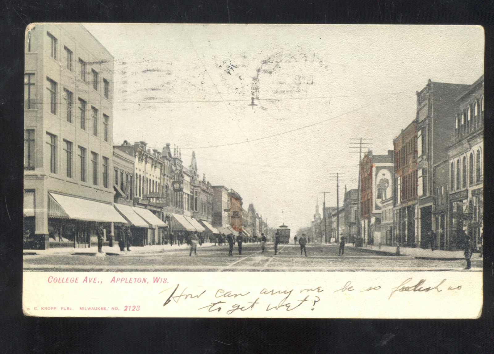 APPLETON WISCONSIN DOWNTOWN STREET SCENE EC KROPP 2123 VINTAGE POSTCARD ...