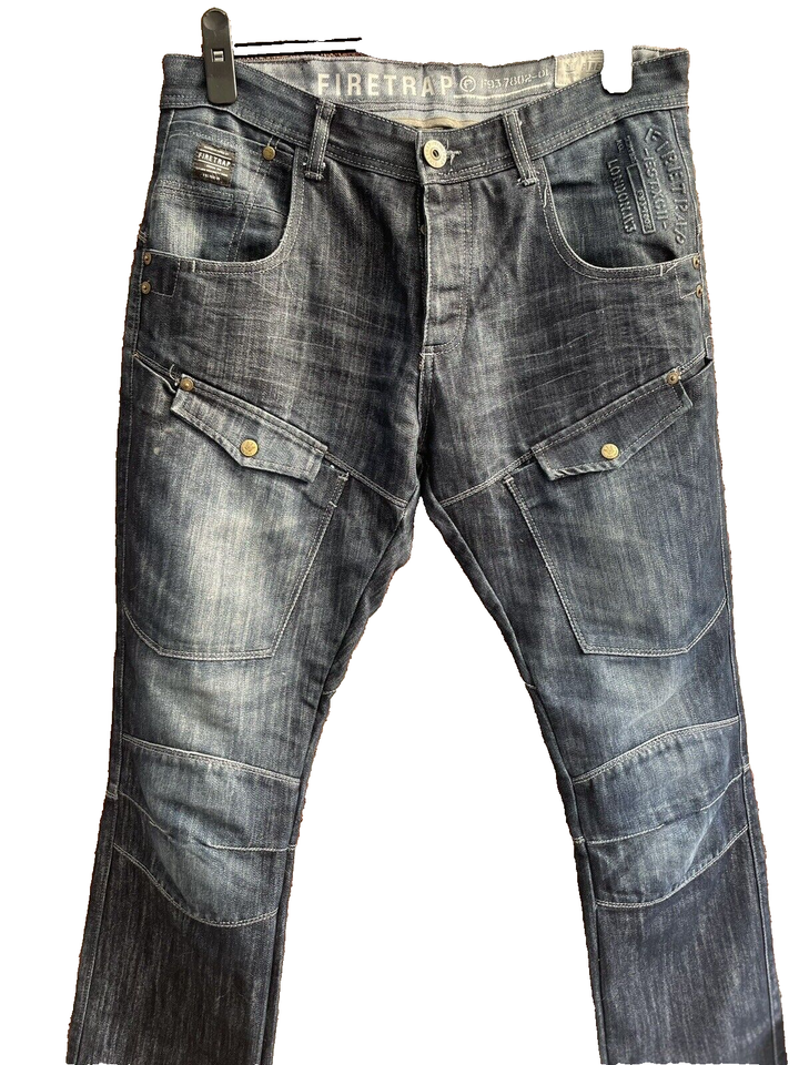 FIRETRAP Men's Blue Cargo Chino Jeans Size 32 R | eBay UK
