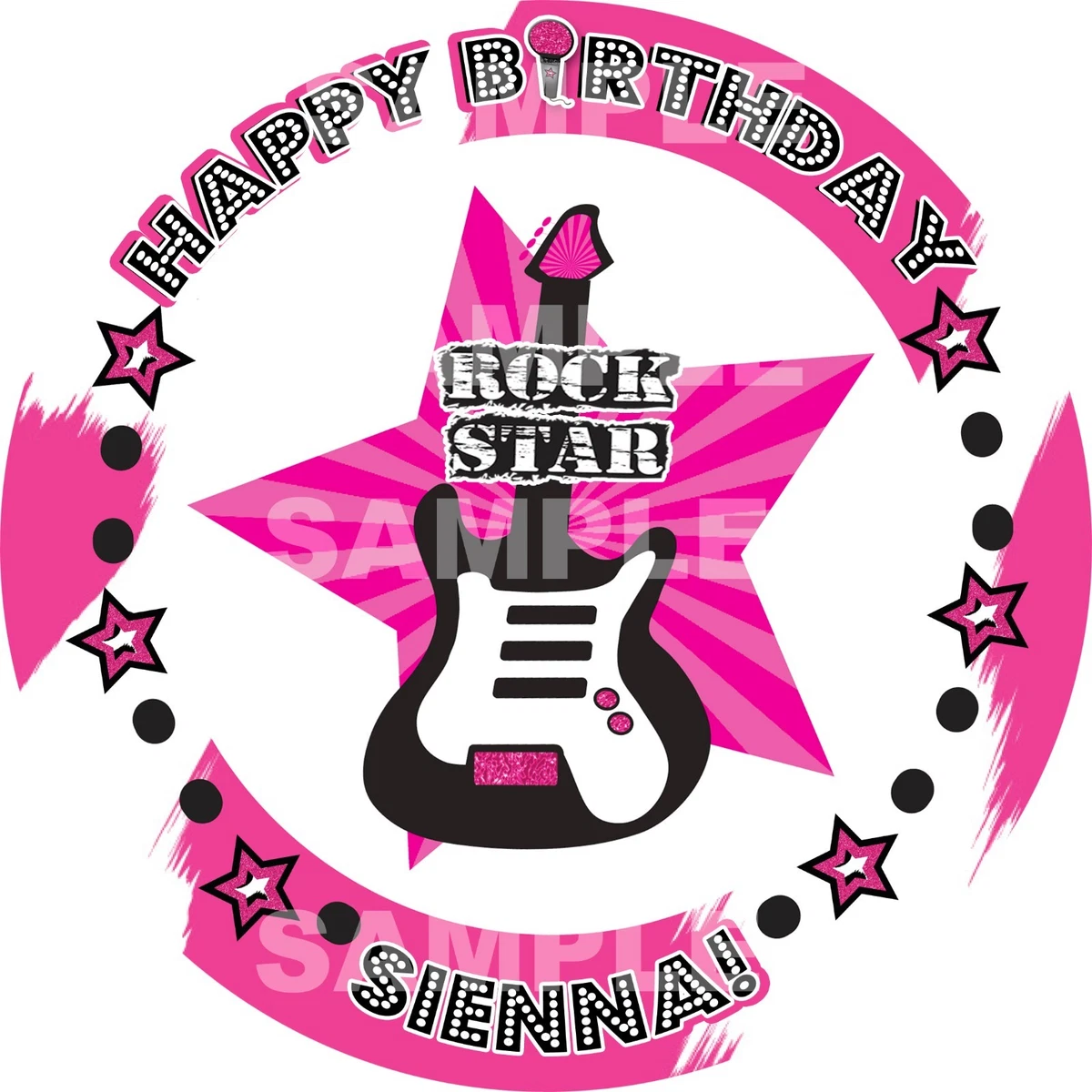 Rock Star Birthday Cake Toppers
