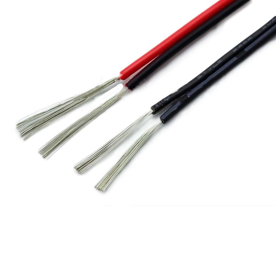 16/18/20/22/24/26/28/30 AWG Flat Ribbon Twin-Core 2 Pin Cable Stranded ...