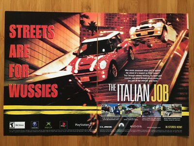 The Italian Job PS1 PS2 Xbox Gamecube 2003 Poster Ad Art Racing ...