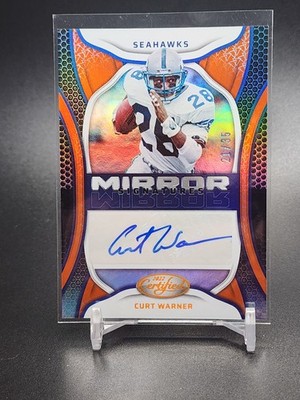 CURT WARNER 2022 CERTIFIED MIRROR SIGNATURES SEAHAWKS ORANGE /35 | eBay