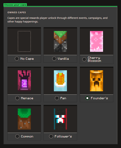 Minecraft Founder's Cape, Cherry Blossom & Vanilla - Java and Bedrock ...