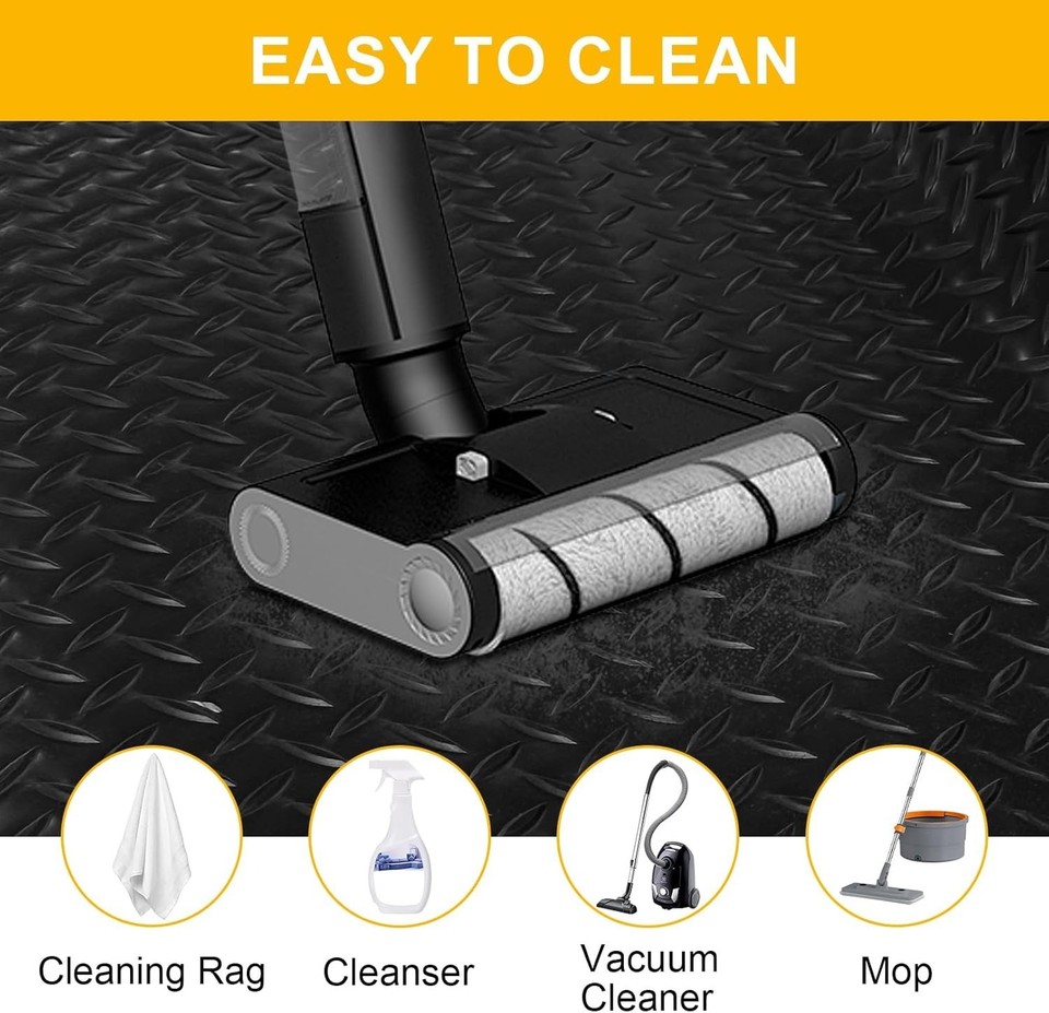8x20 FT Garage Floor Mat, 2.8mm Thickened Flooring Roll Diamond Plate ...