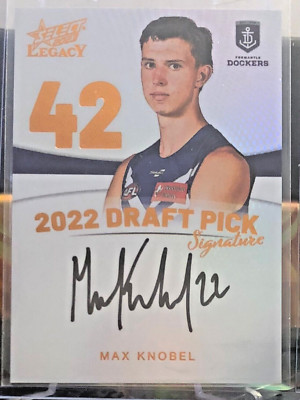 2023 AFL LEGACY MAX KNOBEL FREMANTLE COPPER DRAFT PICK SIGNATURE DPS ...