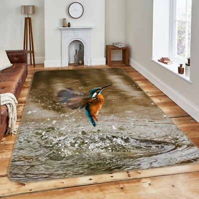 3D Kingfisher Waterdrop O879 Animal Non Slip Rug Mat Elegant Photo ...