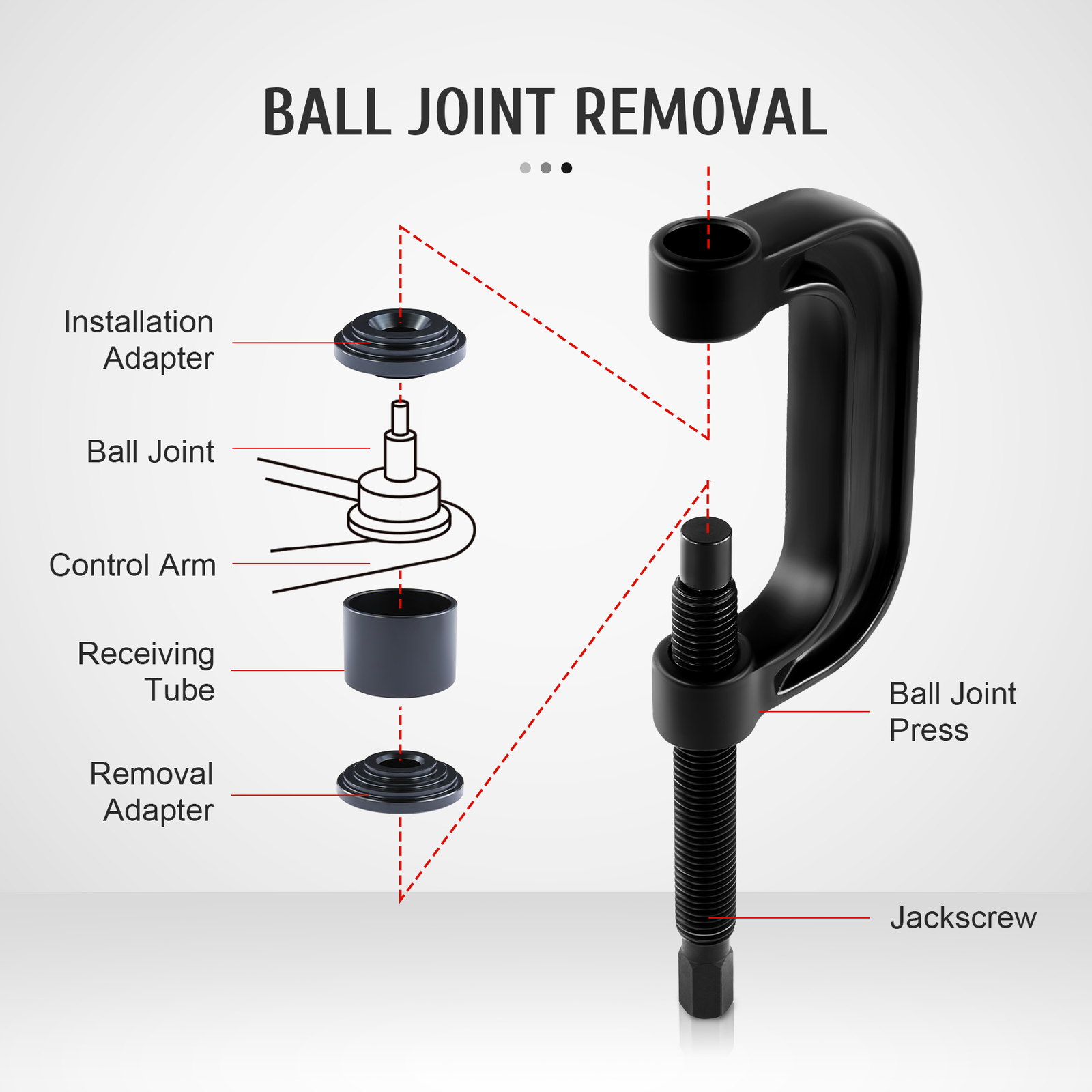 OMT Heavy Duty 4 in 1 Ball Joint Press & U Joint Removal Tool Kit w 4x4 ...
