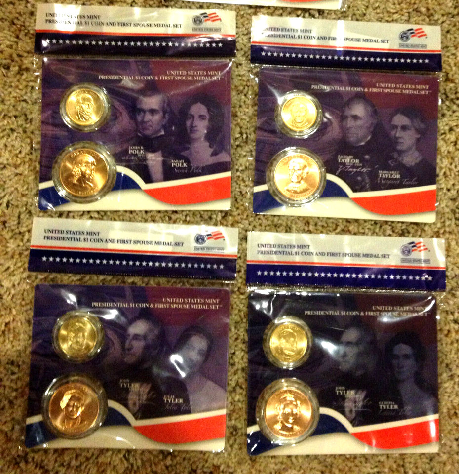 2009 PRESIDENTIAL $1 GOLD DOLLAR COIN & FIRST SPOUSE US MINT MEDAL SETS ...