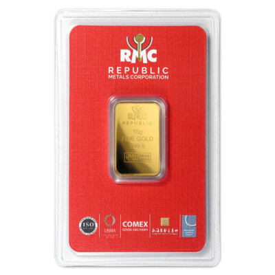 10 Gram RMC Republic Metals .9999 Fine Gold Bar In Assay | eBay