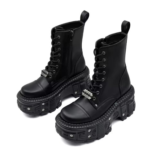 Unisex Tall Punk Rock Goth Emo Vamp Sneaker Chunky Platform Shoes Lace ...